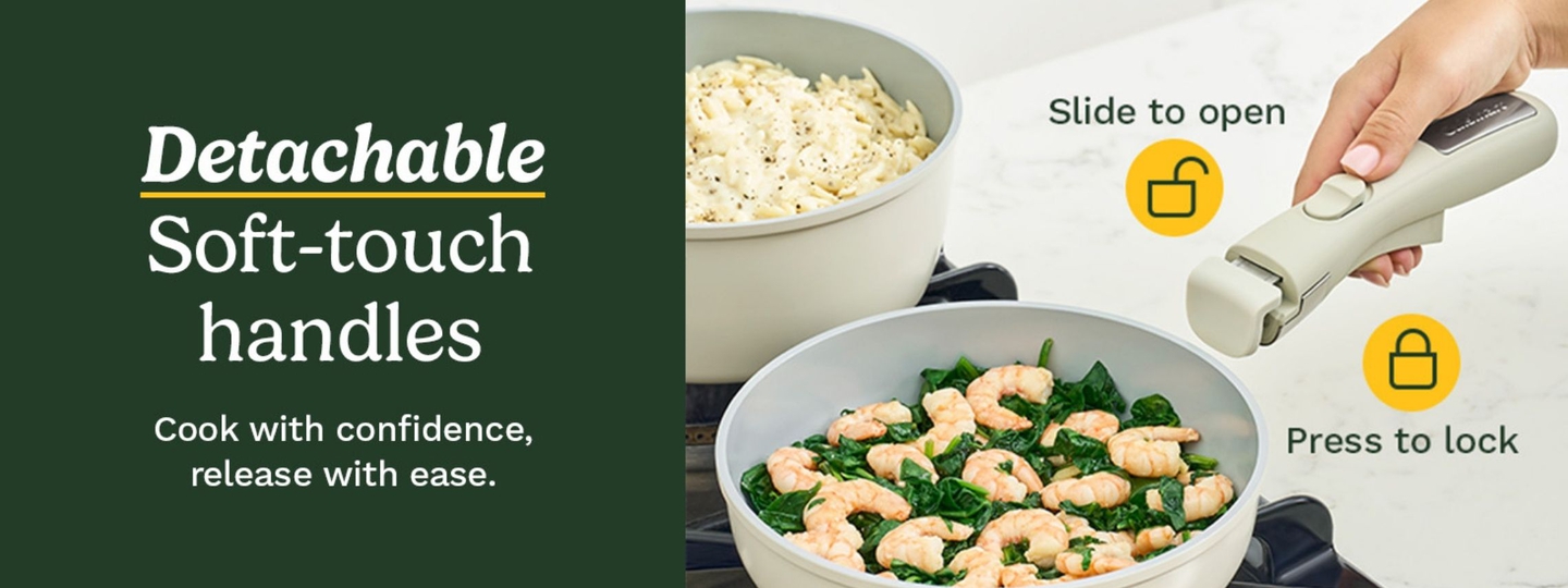 Win the New ClickSmart Nonstick Detachable Handle Cookware Set ...